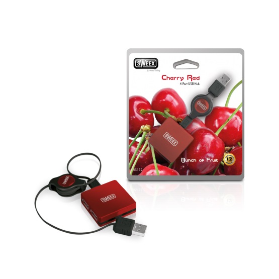 USB HUB Sweex 4 port USB2.0 - Cherry Red - US152 - Expert webáruház ...