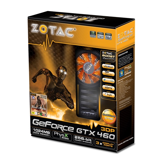 VGA ZOTAC PCIe GTX460 1GB DDR5 3DP EDITION- NVIDIA CUDA támogatással ...